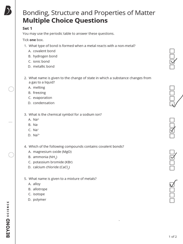Multiple Choice Questions Set 1 | PDF