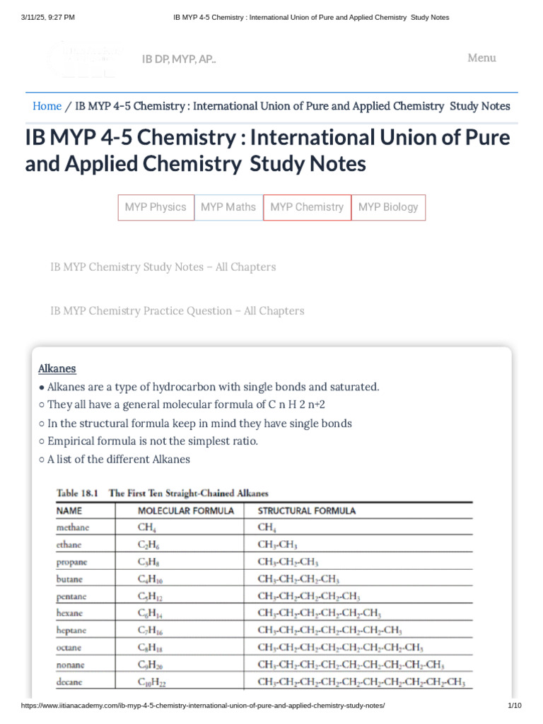 IB MYP 4-5 Chemistry - International Union of Pure and Applied ...