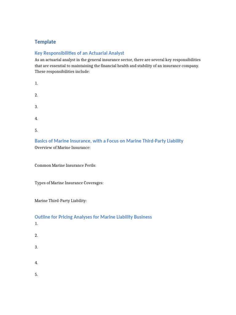 Template - AIG Actuarial Analyst | PDF