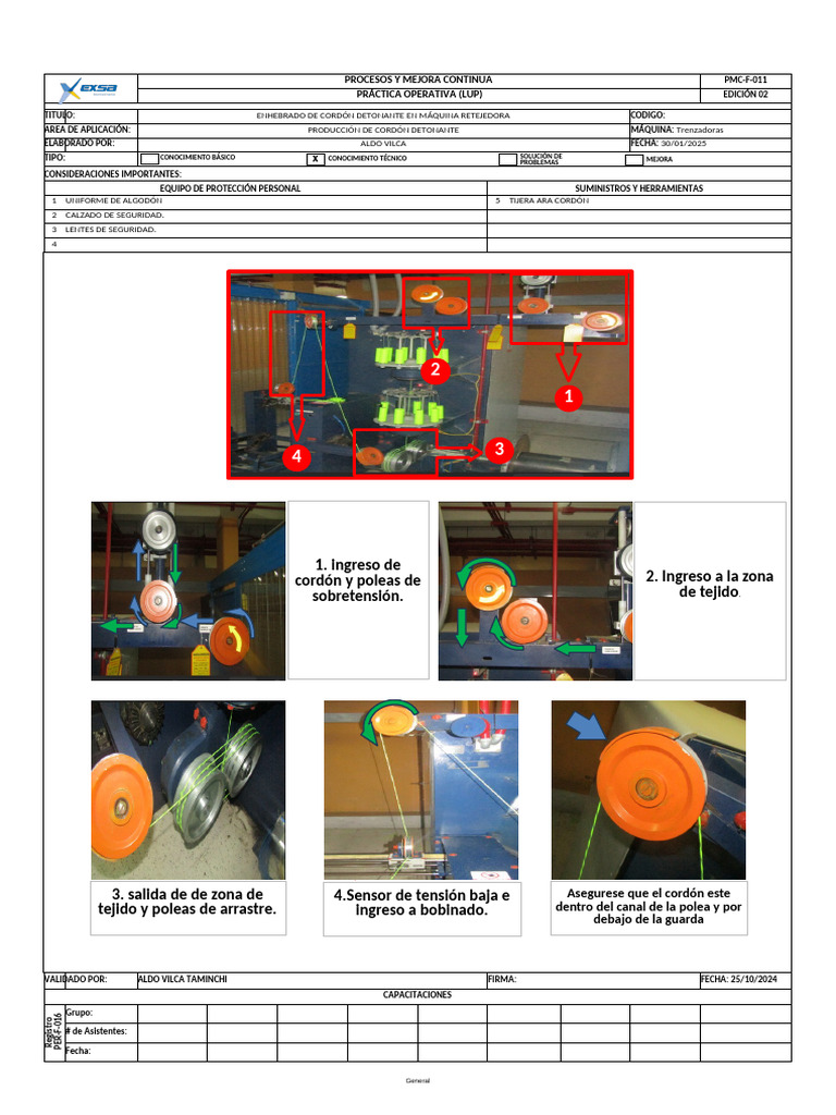 Practica Operativa - Enhebrado de Cordón Detonante | PDF | Business