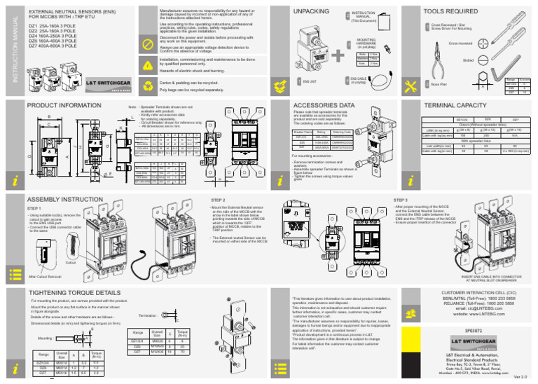 DZ MCCB Servo Manual Ver 2.0 | PDF | Electrical Connector | Screw
