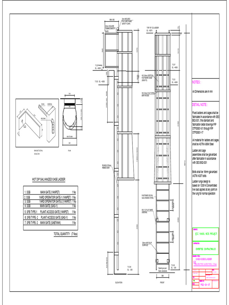 Cage Acces Ladder Final1 | PDF | Industrial Processes | Mechanical ...
