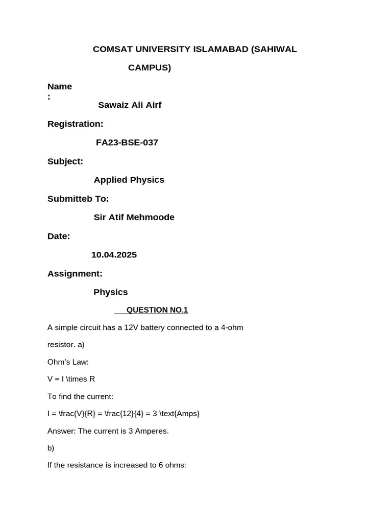 AP Assignment | PDF | Diode | P–N Junction