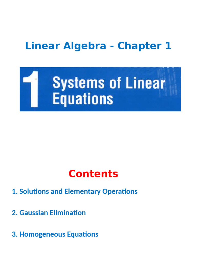 LA - 1. Linear Systems - Edit | PDF | System Of Linear Equations | Matrix (Mathematics)