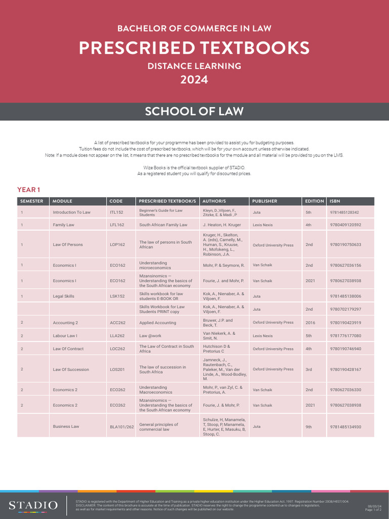Stadio Sol Bcom Law DL Textbooks 2024 Website | PDF | Textbook | Economies