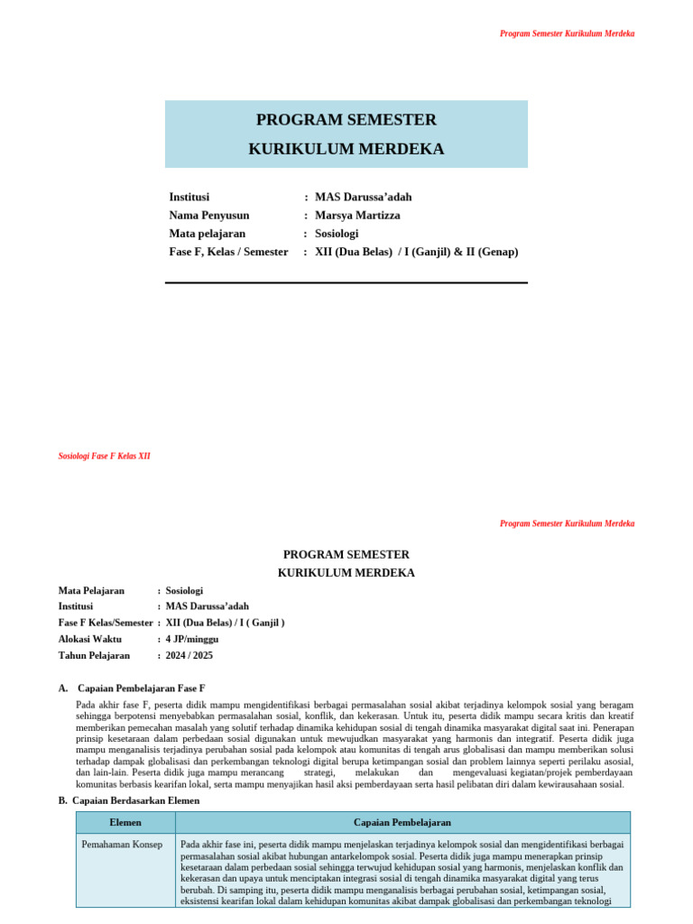 PROMES Kurikulum Merdeka | PDF