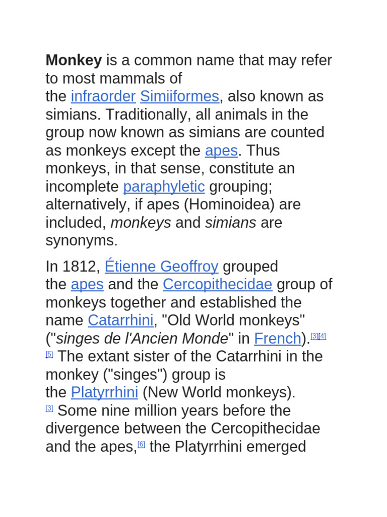 Understanding Catarrhini Monkeys | PDF | Monkey | Catarrhini