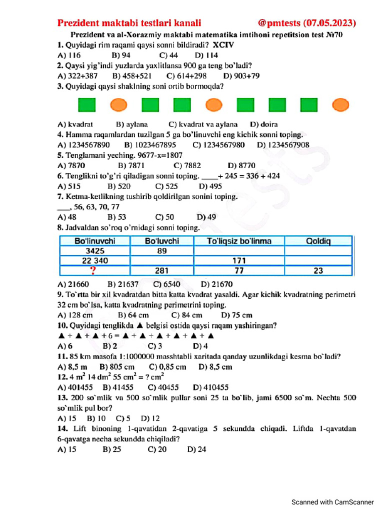 70-Repetition Test | PDF