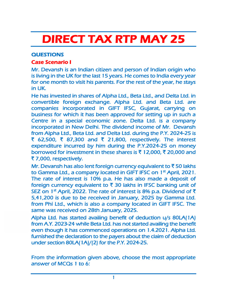 RTP Questions M25 FINAL DT | PDF | Taxes | Income Tax