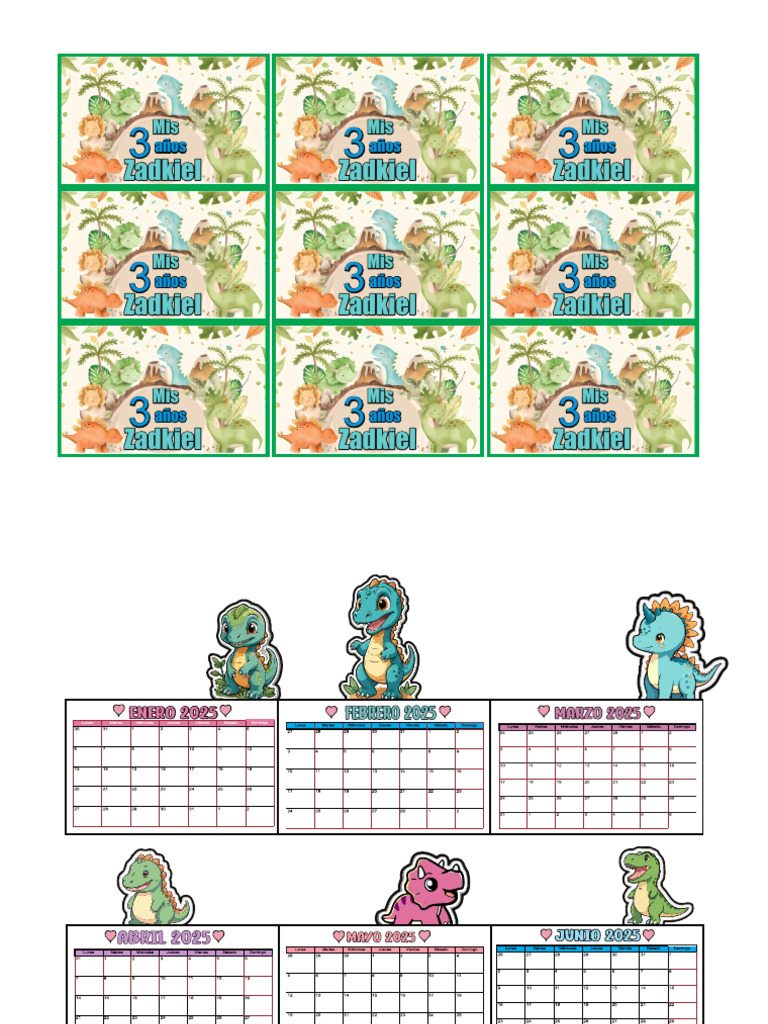 Calendario de Dinosaurios | PDF