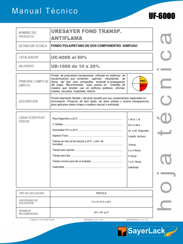 Fondo Poliuretano Antiflama Transparente | PDF | Poliuretano | Madera