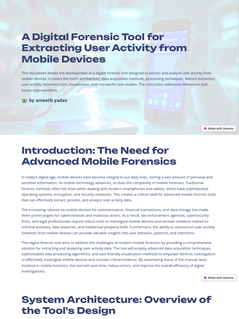 A Digital Forensic Tool For Extracting User Activity From Mobile ...