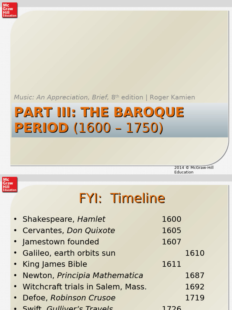 Baroque Period PowerPoint | PDF | Concerto | Opera