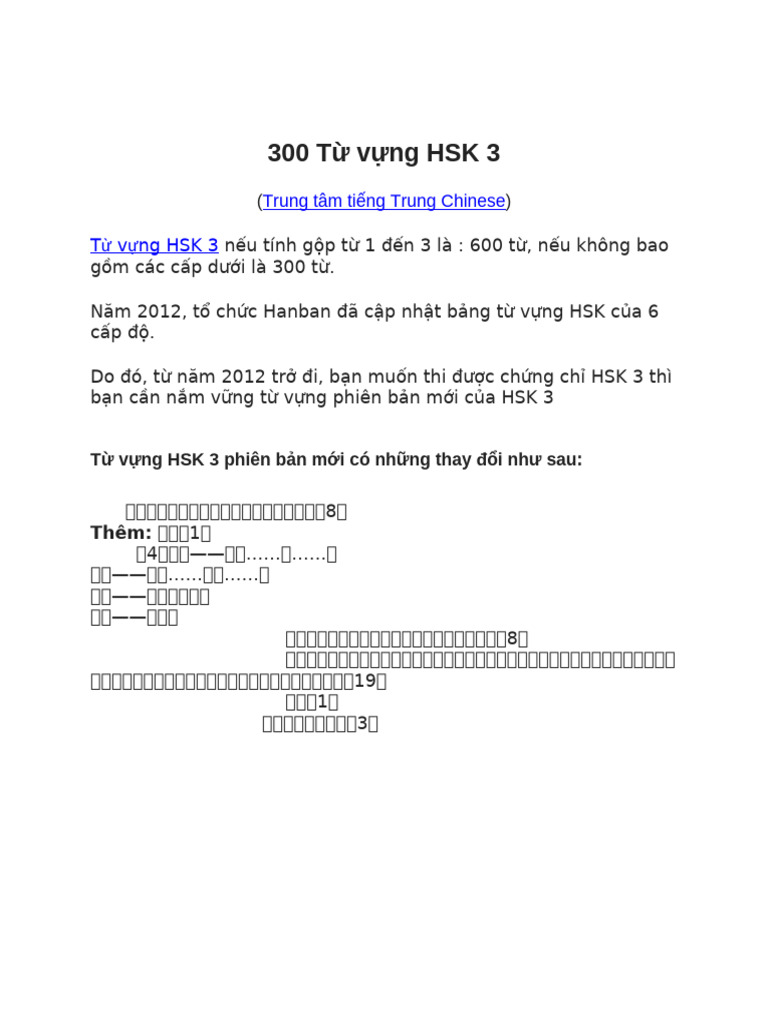 600 Tá Vá NG HSK 3 | PDF