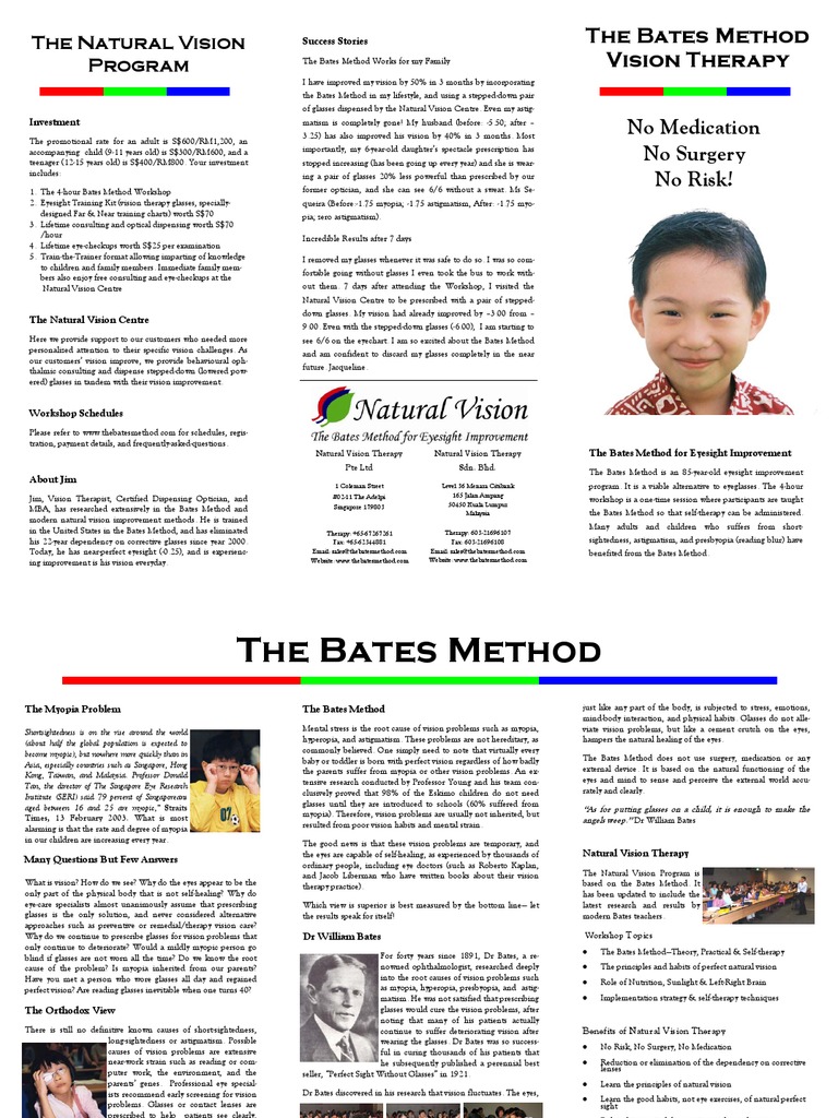 The Bates Method Natural Vision | PDF | Glasses | Visual System