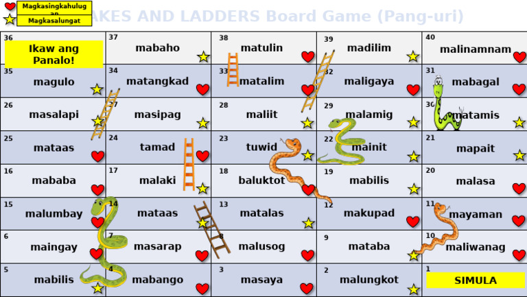Snakes and Ladders Board Game | PDF