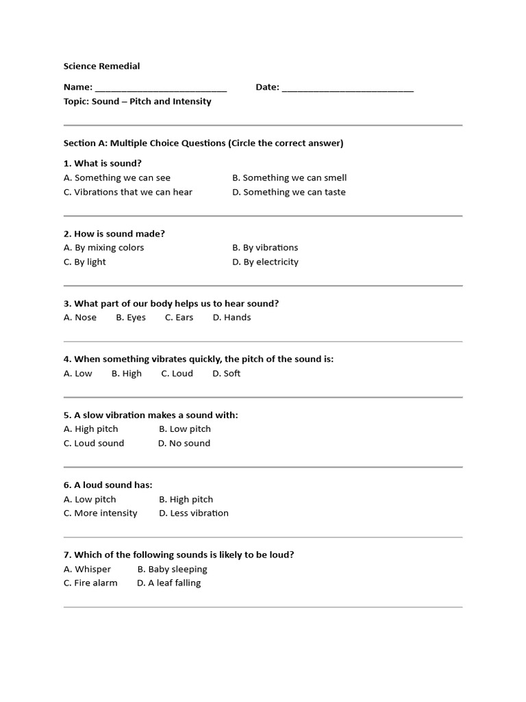 Science Remedial sound | PDF