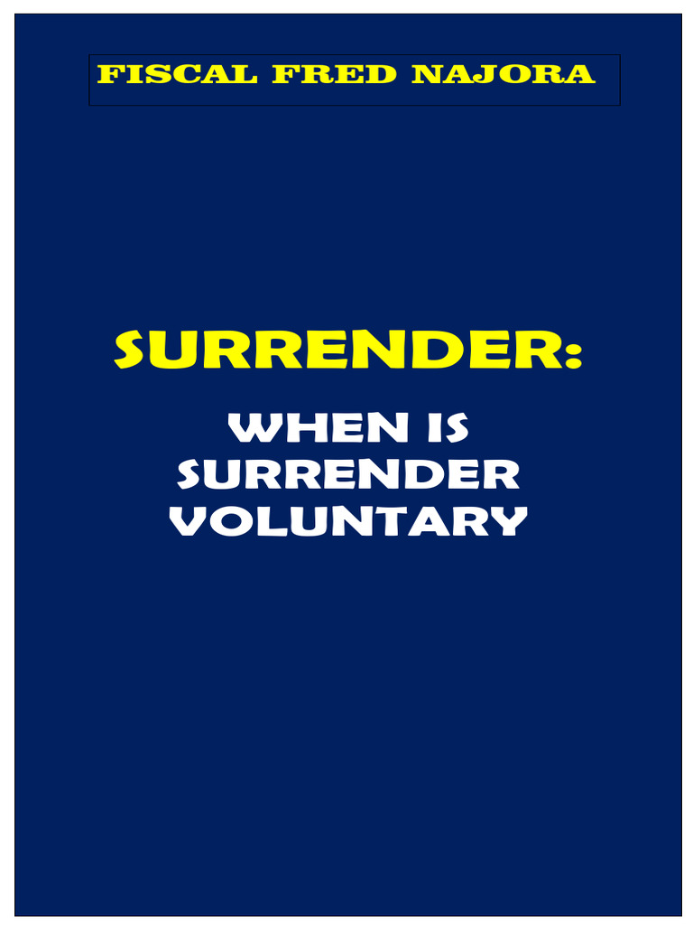 Voluntary Surrender as Mitigating Factor | PDF | Arrest | Search Warrant