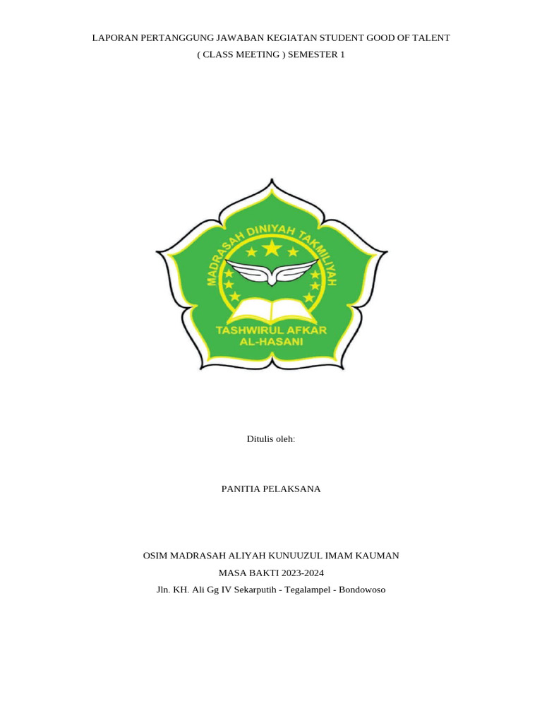 Cover LPJ Kegiatan OSIM 2023-2024 | PDF