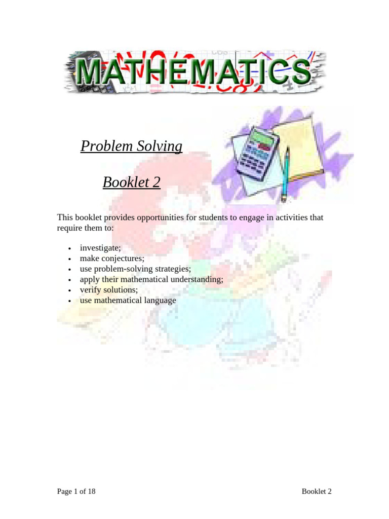 3) Problem Solving Homework Booklet 2 | PDF | Area | Camera