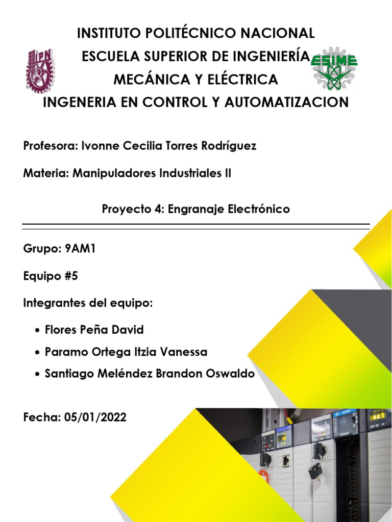 Engranaje Electrónico en Control de Ejes | PDF | Lenguaje de programación | Engranaje