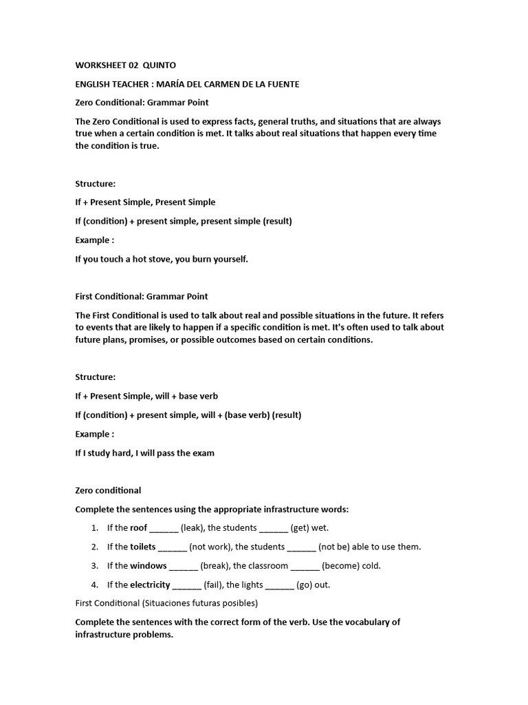 Worksheet 02 Week 2 Unit 1 Quinto María Del Caremen de La Fuente Muñiz 2025 | PDF