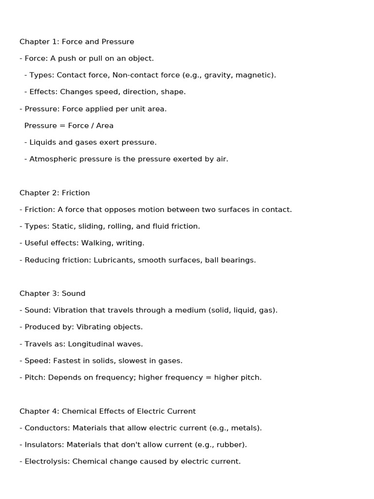 8th Class Physics Study Notes PDF | PDF