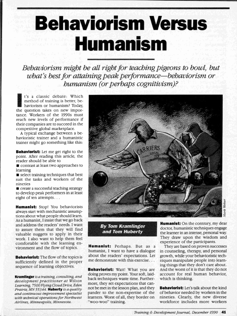 Behaviorism Versus Humanism | PDF | Learning | Learning Styles