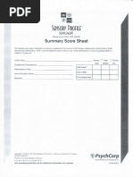 Sensory Profile Scoring Sheet | PDF