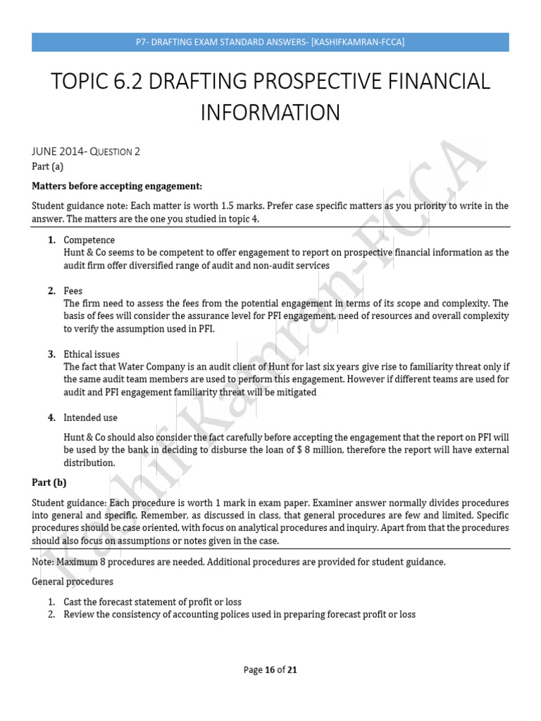 Prospective Financial Information Drafting | PDF | Money | Business