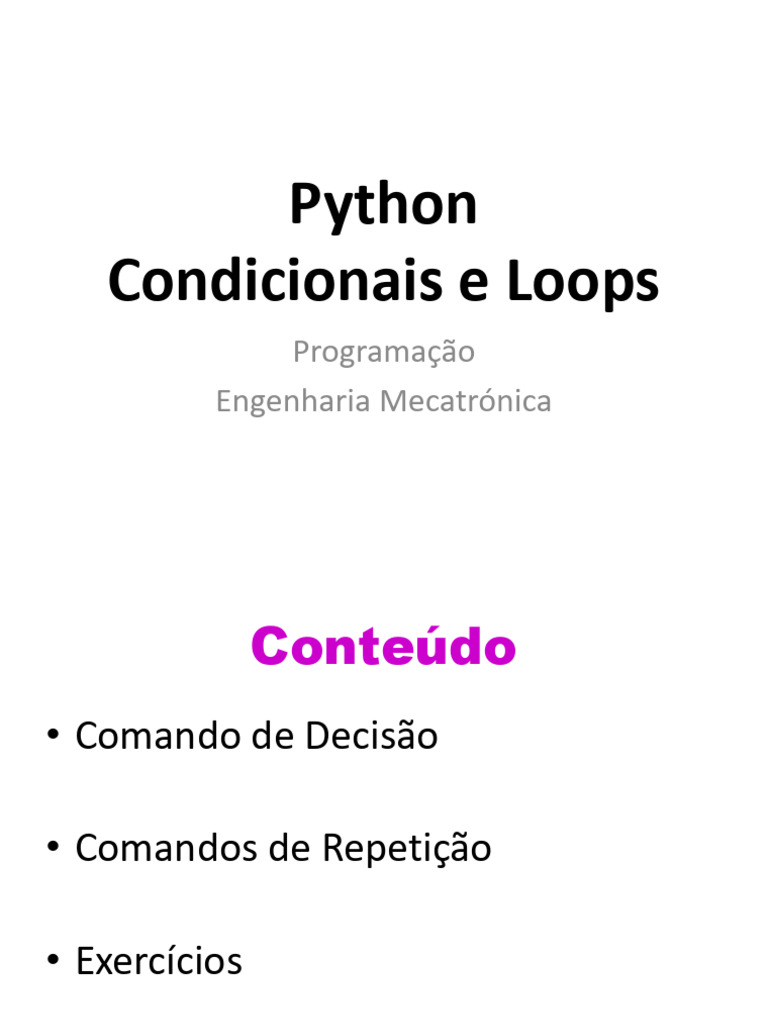 05 Python - Condicionais e Loops-1 | PDF | Números | Controle de fluxo