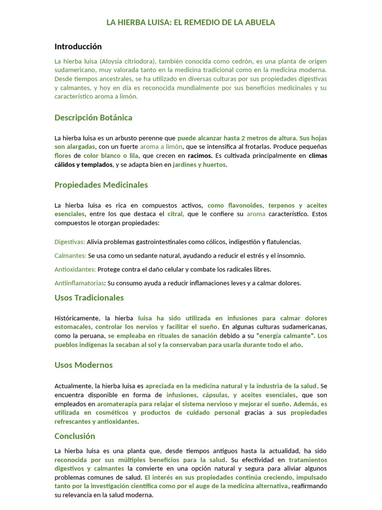 La Hierba Luisa Exposición | PDF