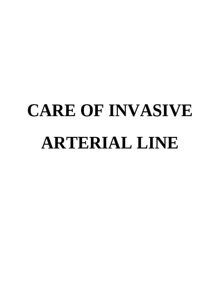 Arterial Line | PDF | Pulse | Artery