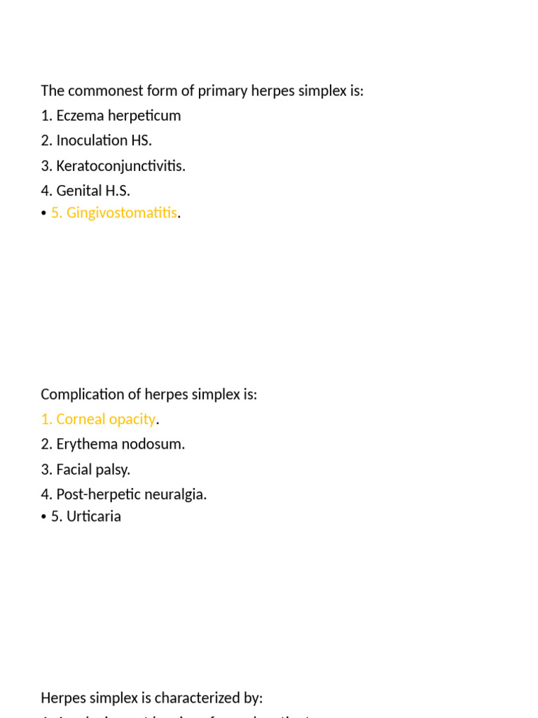 Herpes Simplex: Types, Complications, and Features | PDF