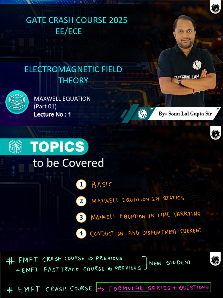 Maxwell Equation (Part 01) (Lec 01) _ Class Notes | PDF