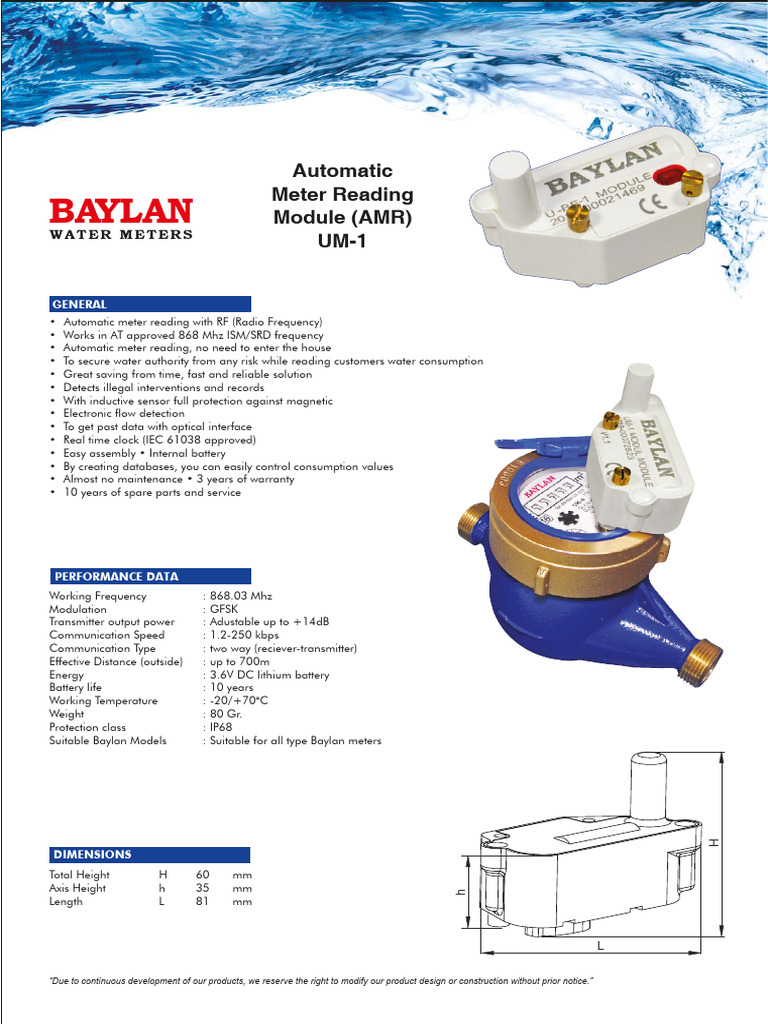 Baylan AMR Unit For Any AMR Ready Meters | PDF