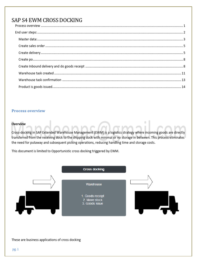 Sap S4 Ewm Cross Docking | PDF | Warehouse | Information Technology