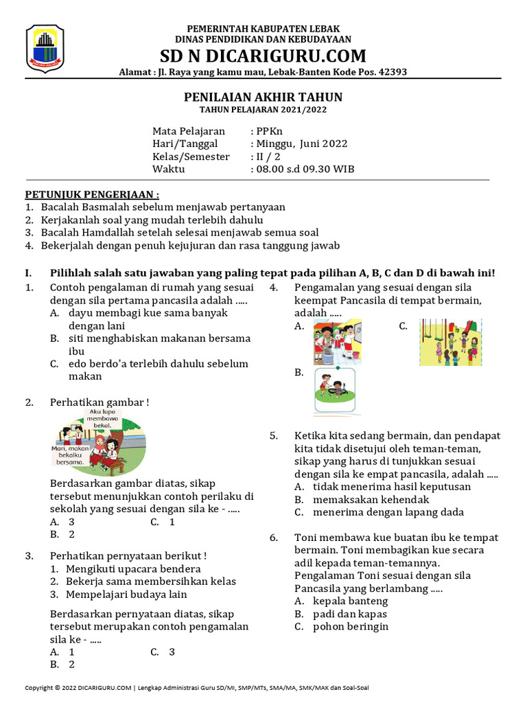 Contoh Soal Pat PPKN | PDF