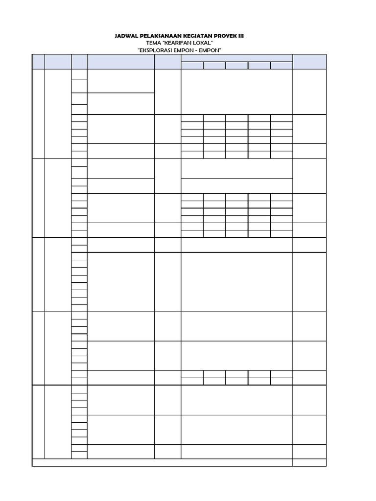Jadwal P5ra Ke-3 | PDF