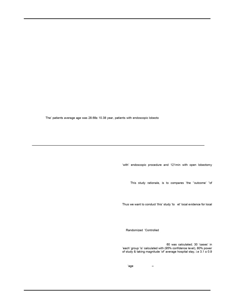 Comparison of Functional Outcomes of Endoscopic Lobectomy Versus Open ...