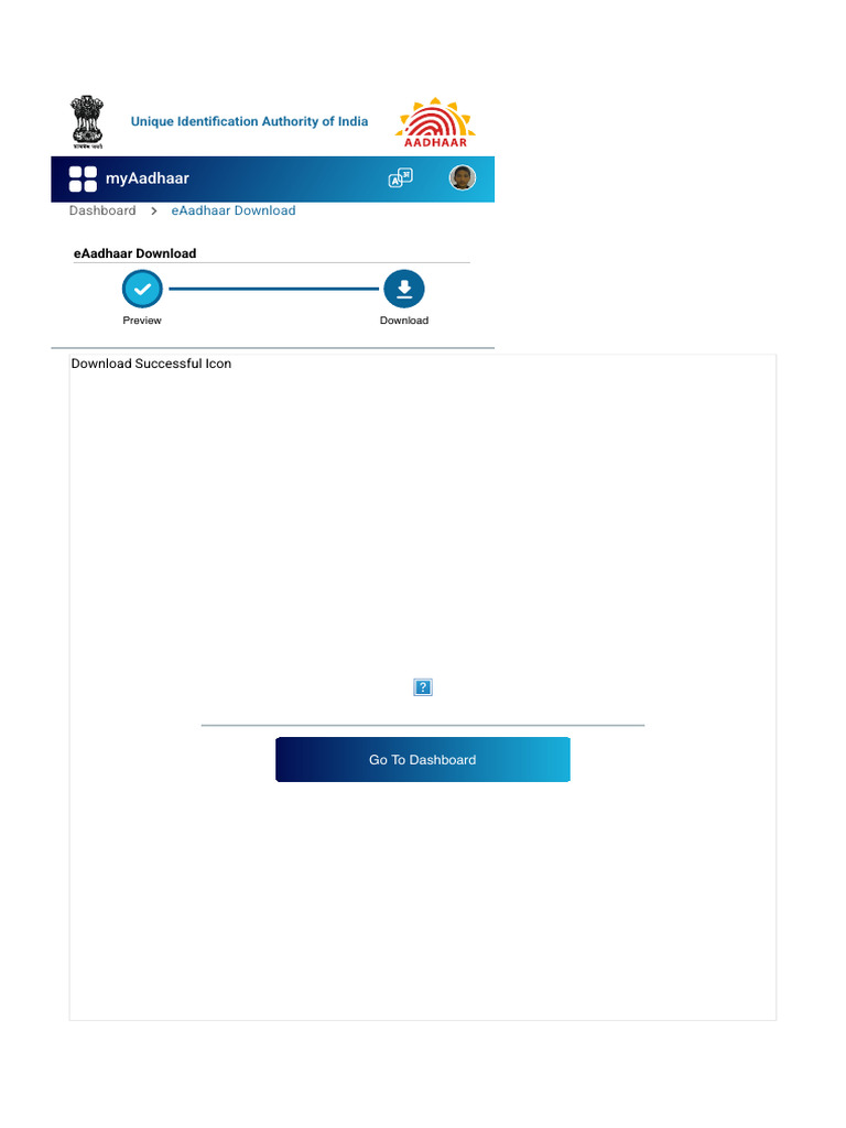 e-Aadhaar Password Guidelines | PDF