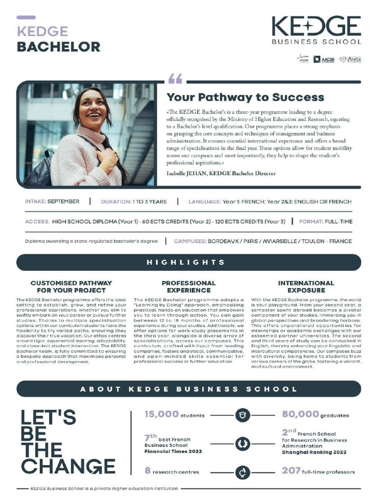 Kedge Bachelor Brochure | PDF