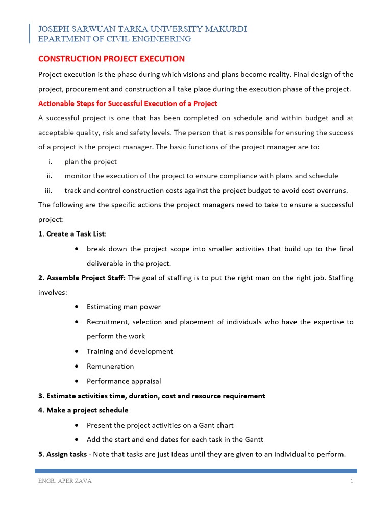 Construction Project Execution | PDF