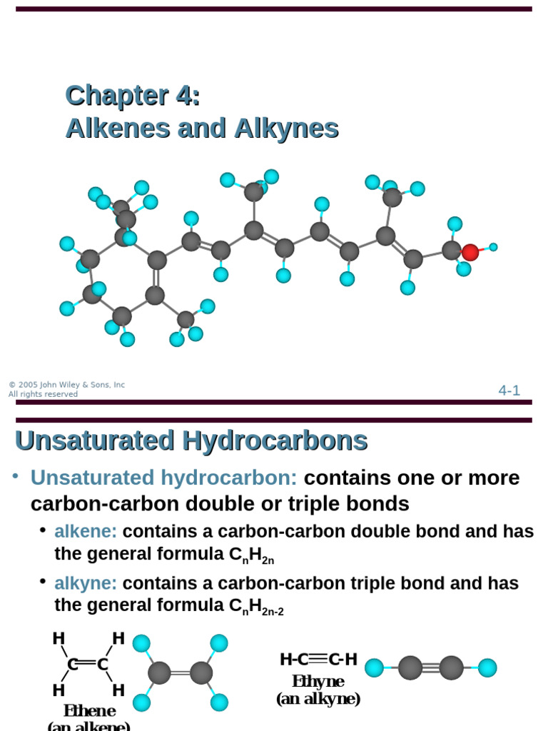 Alkenes and Alkynes Overview | PDF | Alkene | Ethylene