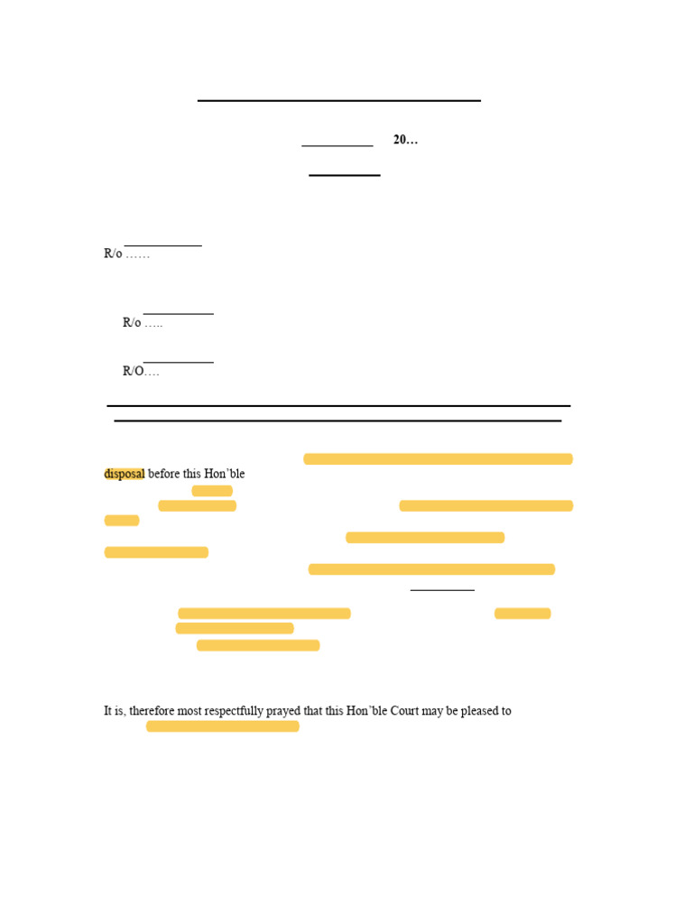 Temporary Injunction Application Format | PDF | Lawsuit | Injunction