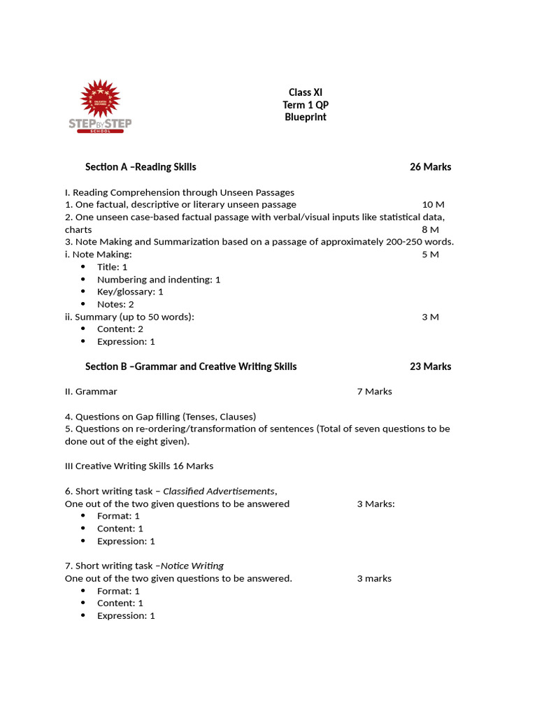 Class XI BP for Students | PDF | Question | Syntax