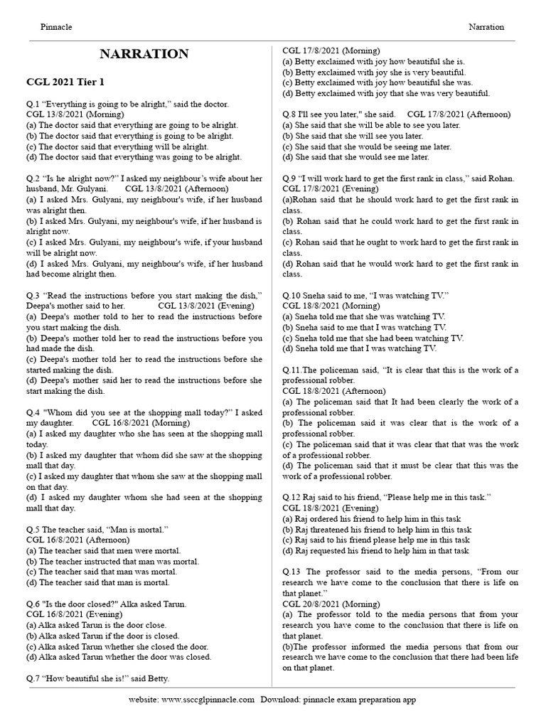 NARRATION | PDF | Verb