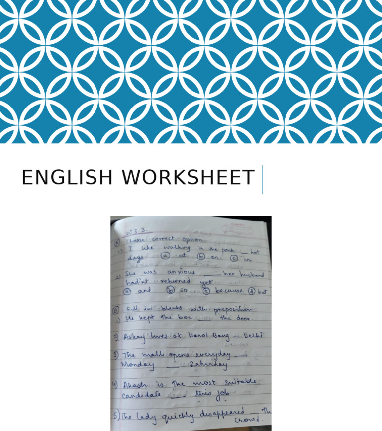 English Worksheet 04 | PDF