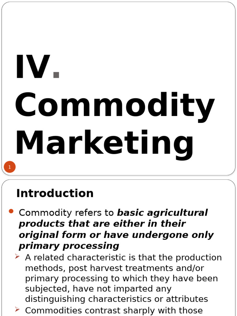 Commodity Marketing System Overview | PDF | Cereals | Dairy