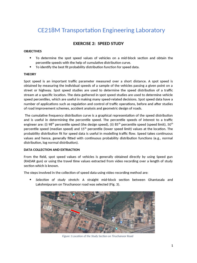 Exercise 2 Spot Speed Study - Manual-218M | PDF | Percentile ...